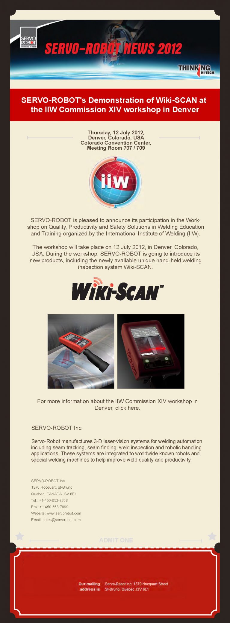 WiKI-SCAN™ Demonstration in Denver, Colorado USA | SERVO-ROBOT Inc